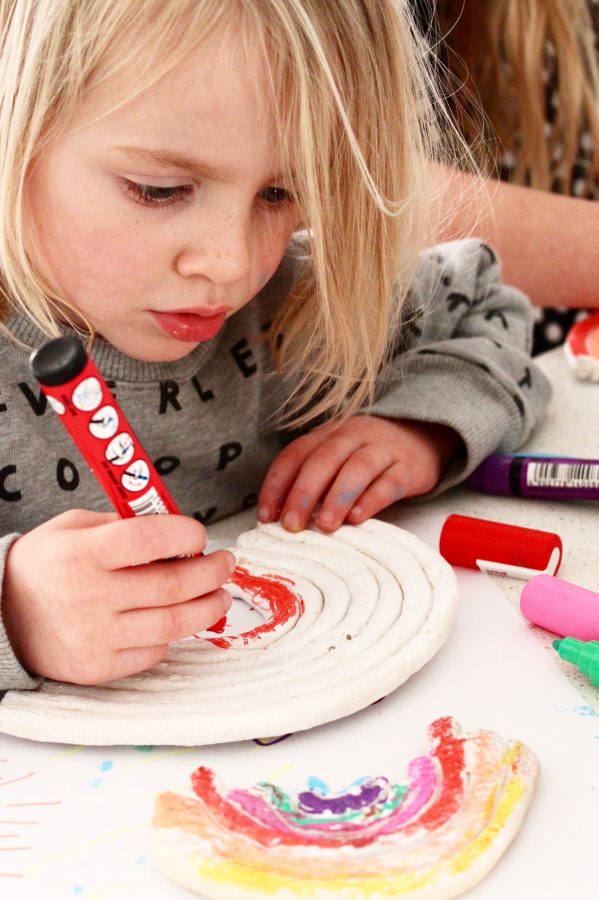 Salt Dough Sculptures - Rainbow Art for kids